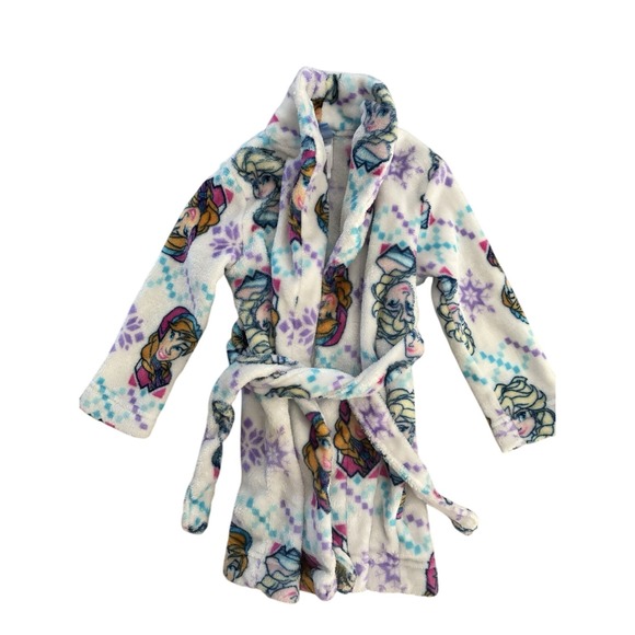 Disney | Pajamas | Disney Frozen Elsa Anna White Purple Plush Hooded ...